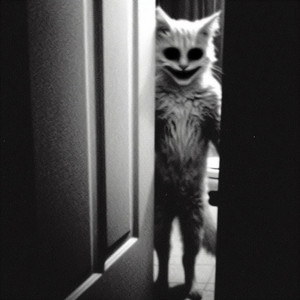 Imágenes Aterradoras De Gatos Silueta De Un Gato Con Fondo: Vector De