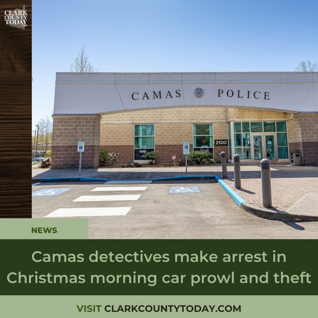 Camas detectives make arrest in Christmas morning car prowl and theft ...