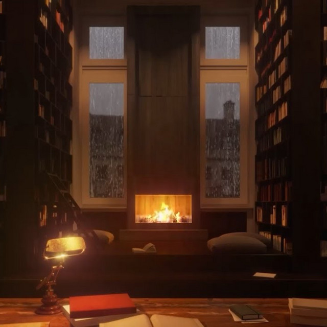 Cozy Ambience - Rain On Window & Thunder Sounds - Fireplace Sounds - 10 ...
