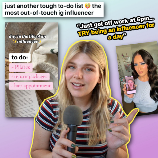 the lifestyle influencer paradox ("so busy" ... running errands ...